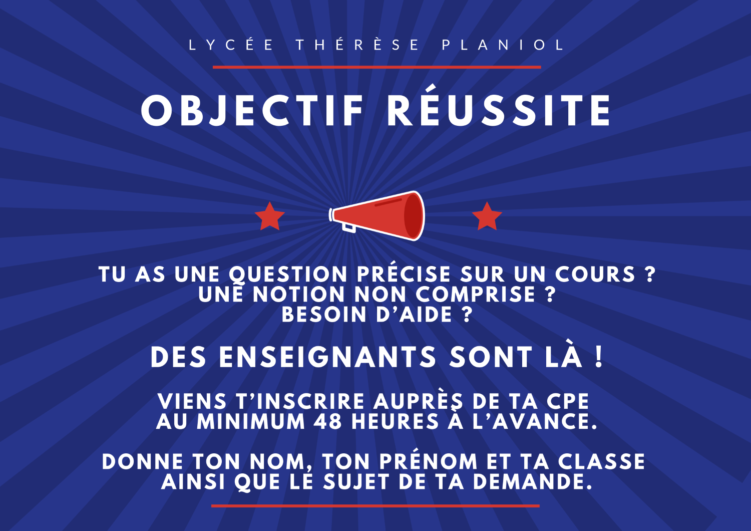 Objectif réussite ! – Lycée Thérèse PLANIOL de LOCHES